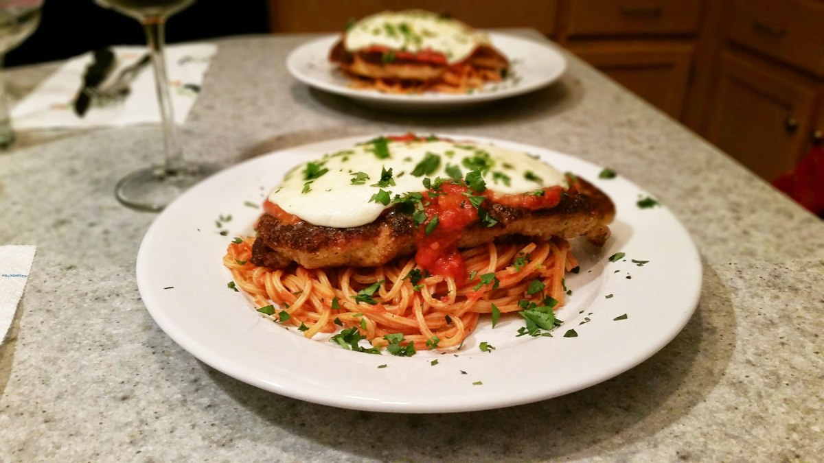 Chicken Parmesan with Arrabiata and Spaghetti Rigati – one foodie and ...