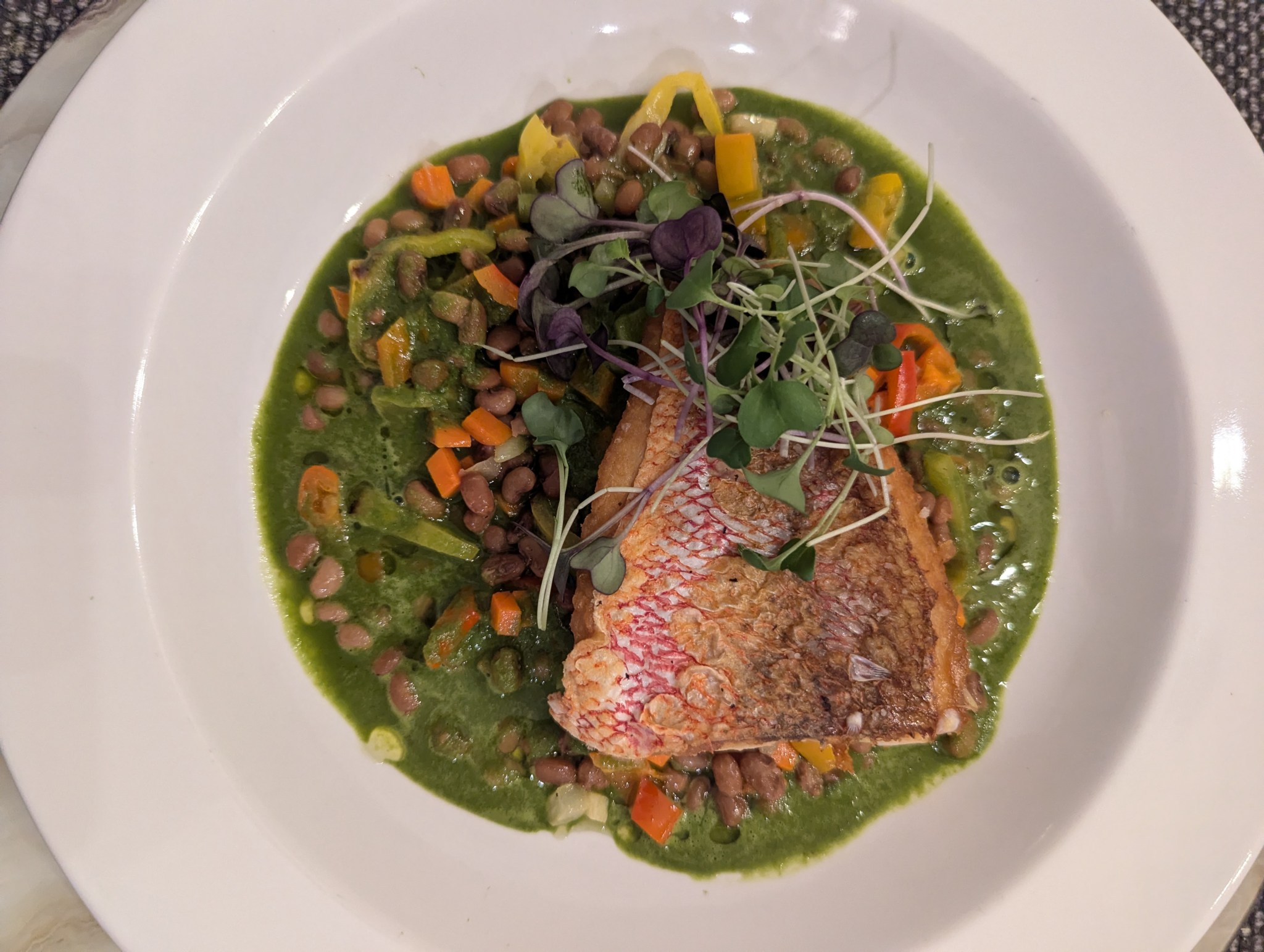 Carolina Red Snapper, Sea Island Red Peas, Charred Lunchbox Peppers ...