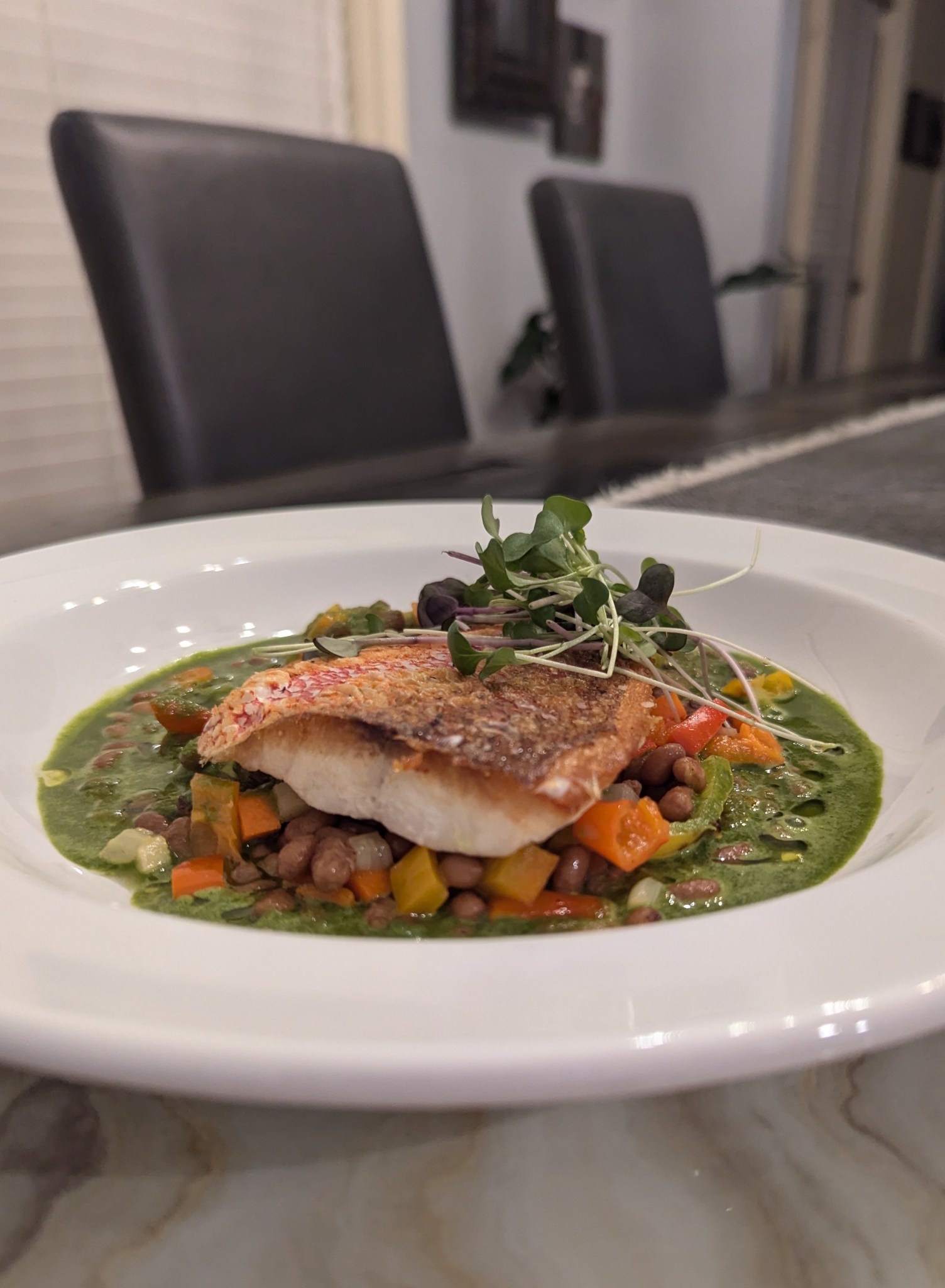 Carolina Red Snapper, Sea Island Red Peas, Charred Lunchbox Peppers ...